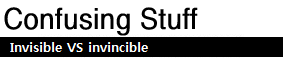 Invisible VS Invincible : 네이버 블로그