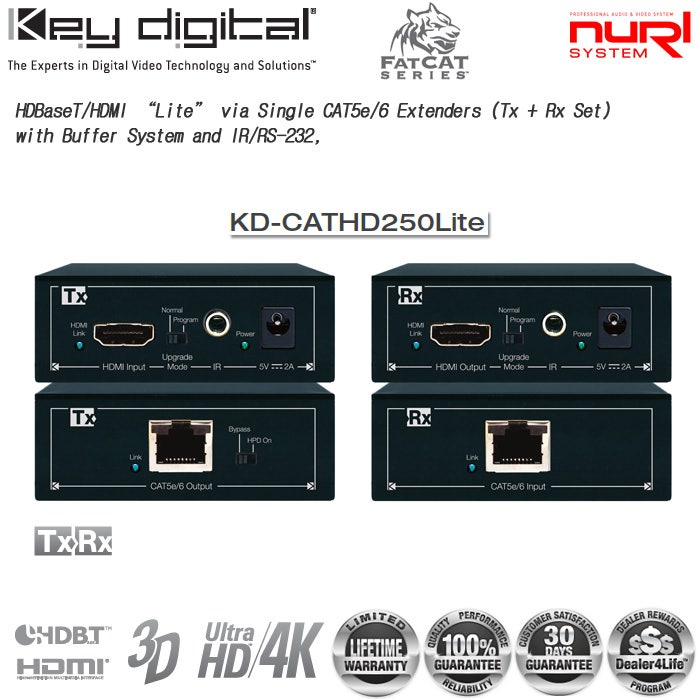 Key Digital/KD-CATHD250Lite/HDBaseT/HDMI “Lite” via Single CAT5e/6 ...