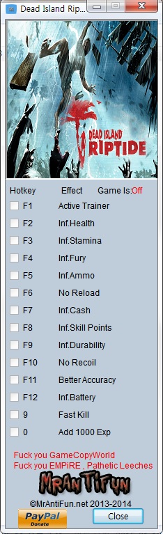 데드 아일랜드 : 립타이드 트레이너 - Dead Island: Riptide v1.4.1.1.13 +13 TRAINER ...