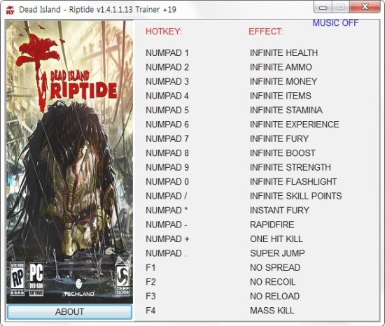 데드 아일랜드 : 립타이드 트레이너 - Dead Island: Riptide v1.4.1.1.13 +19 TRAINER ...
