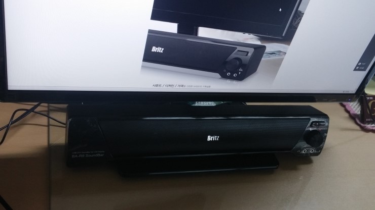 삼성모니터24인치S24D390과 브리츠스피커 사운드바BA-R9 조합 : 네이버 블로그