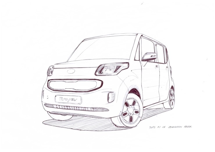 [1일1스케치/D+24] Kia Ray EV : 네이버 블로그