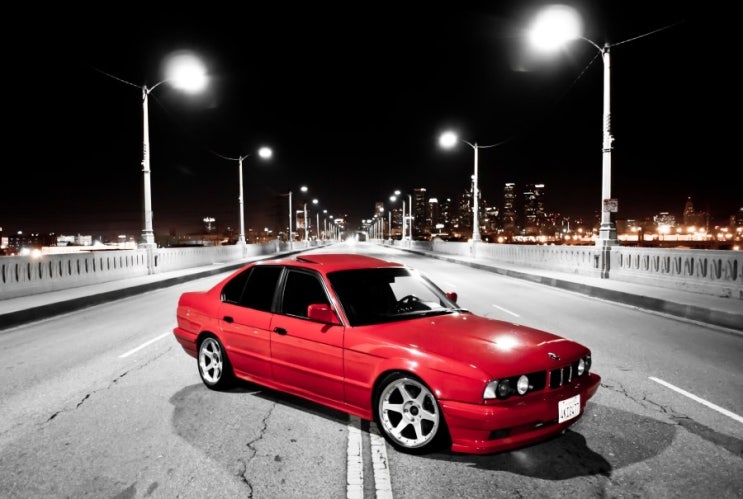 BMW E34, RED 랩핑 진행 상태 : 네이버 블로그