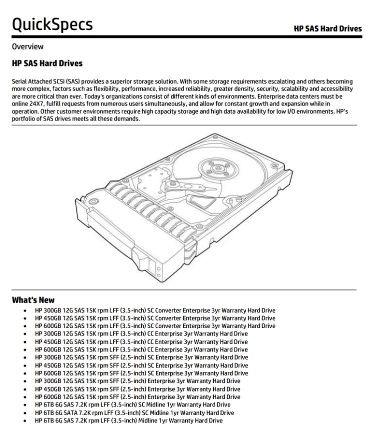 HP SAS Hard Drives - QuickSpecs : 네이버 블로그
