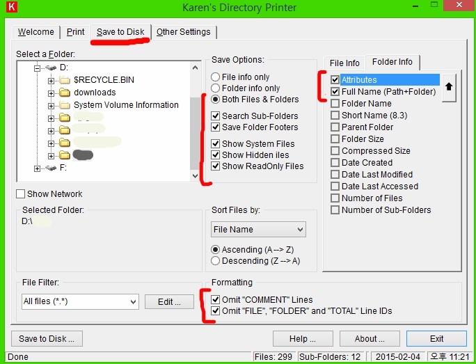 파일정리시 필수품, 파일목록을 텍스트파일로 뽑아주는 Karen's directory printer : 네이버 블로그
