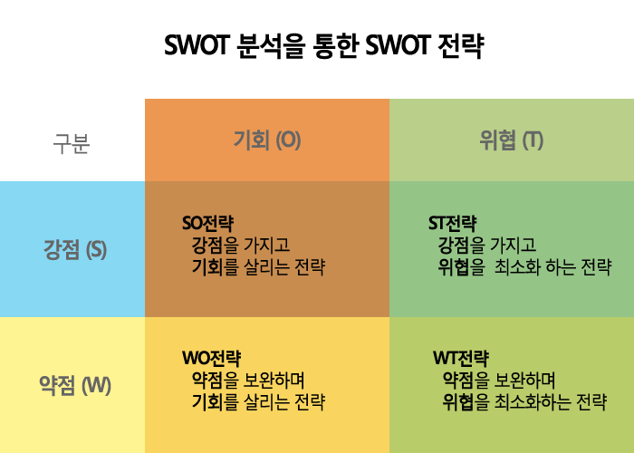 SWOT 분석을 통한 SWOT 전략 수립 : 네이버 블로그
