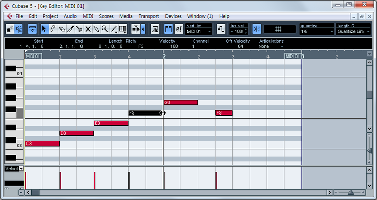 큐베이스(Cubase) 5 강의 - ⑥ 미디 노트 찍기 1 (Key Editor) : 네이버 블로그