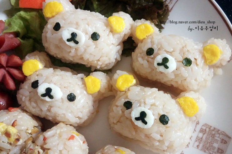 [캐릭터 주먹밥] 리락쿠마 도시락틀로 쉽게 도시락 만들었어요 : 네이버 블로그