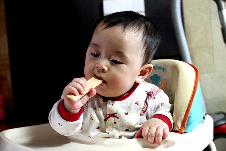 하준이 일상 7개월 아기 간식 아기 첫과자 추천 일동후디스 아기밀냠냠 계란볼 치즈볼 Dha웨하스 과자 6개월