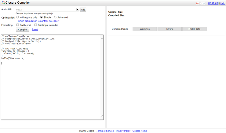 [추천] Closure Compiler - 자바스크립트 옵티마이져 서비스 : 네이버 블로그