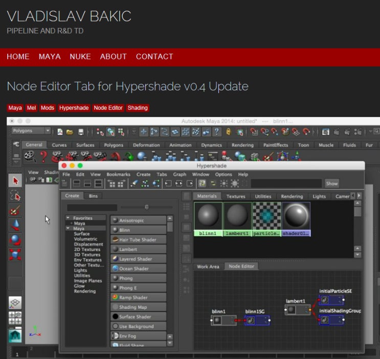 Maya Hypershade 에 Node Editor 탭 만들어 주는 멜 : 네이버 블로그