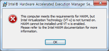 [HAXM 오류 해결 방법] 안드로이드 스튜디오 설치시 intel HAXM 에러 : 네이버 블로그