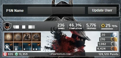 PSN 계정 트로피 목록을 위젯으로! - PSNprofiles : 네이버 블로그