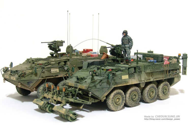프라모델 제작 도색완성작 M1132 & M1130 STRYKER : 네이버 블로그