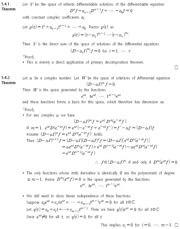 nth order linear differential equation = nth dimentianal vector space ...