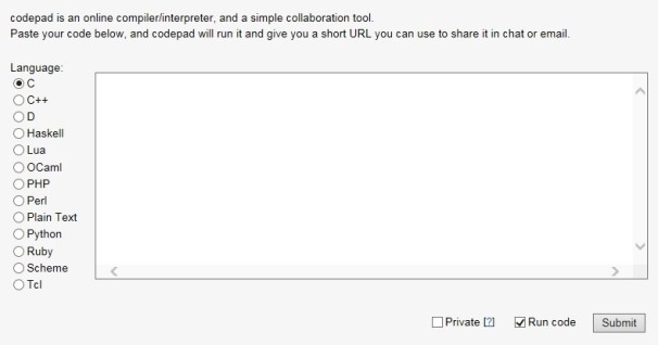인터넷으로도 컴파일 할수있다 www.codepad.org : 네이버 블로그