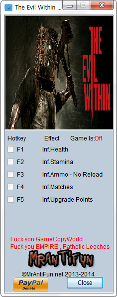 이블위딘: 컨시퀀스 트레이너 - The Evil: Within The consequence v1.0 +6 Trainer ...