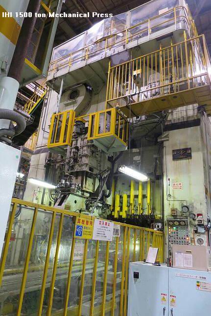 IHI 1500 ton Mechanical Press with 2 x side-moving bolster 4500 x 2200 ...