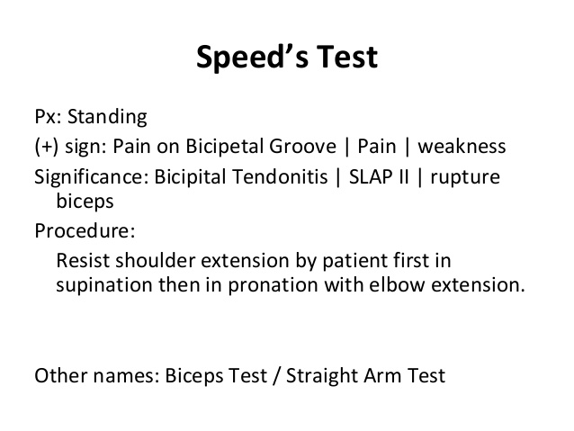 스피드 검사 _ Speed's test(biceps or straight-arm test) : 네이버 블로그
