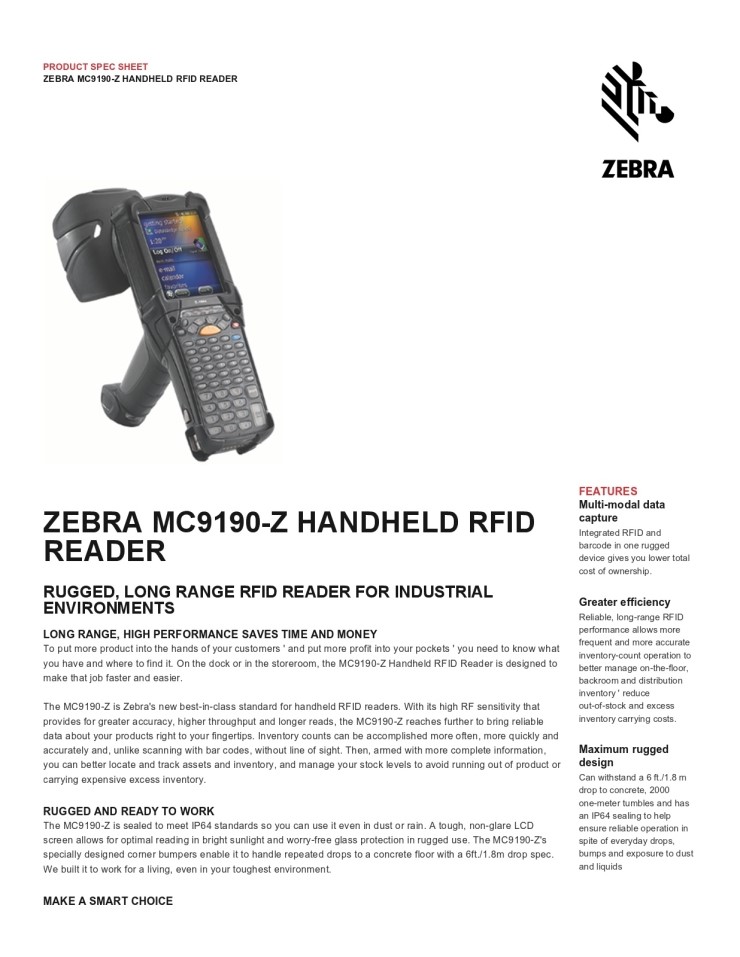 [ 산업용PDA - ZEBRA 지브라 제브라 ] MC9190-Z RFID 핸드헬드 컴퓨터 Industrial Hanheld ...