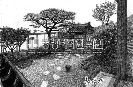 조경스케치 류경아님 2개월완성 연필 실내건축인테리어제품가구 내일배움카드제 국비지원 자격증실기필기 캐드맥스 출처ㅣ동방디자인학원