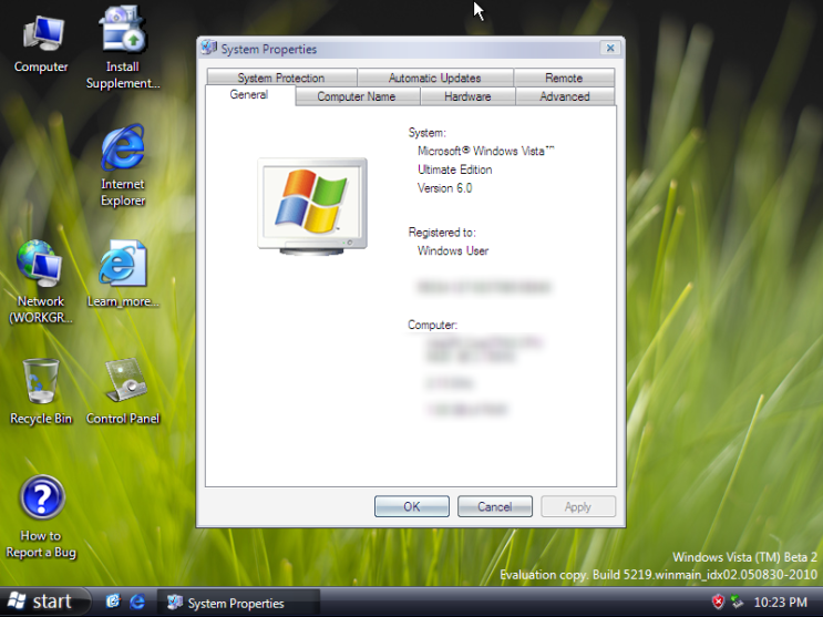 Microsoft Windows Vista Ultimate Edition (Codename Longhorn) Build 5219 ...