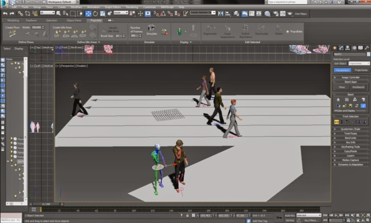 3dmax강좌,3dmax군중시뮬레이션강좌, 3ds Max Populate to Bip : 네이버 블로그