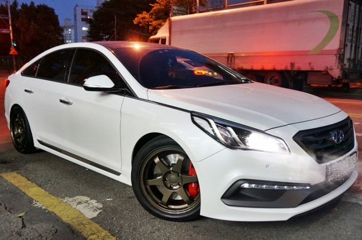 [인치업 매니아] LF쏘나타 터보 J5 J1 일체형 서스펜션 TE-37st 18인치 만도슬림4P 장착 ~! : 네이버 블로그