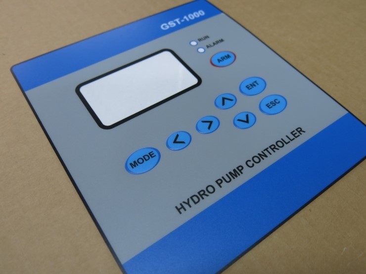 115-폴리카보네이트인쇄한 HYDRO PUMP CONTROLLER 명판입니다. - (PC NAMEPLATE, PC명판인쇄, PC ...