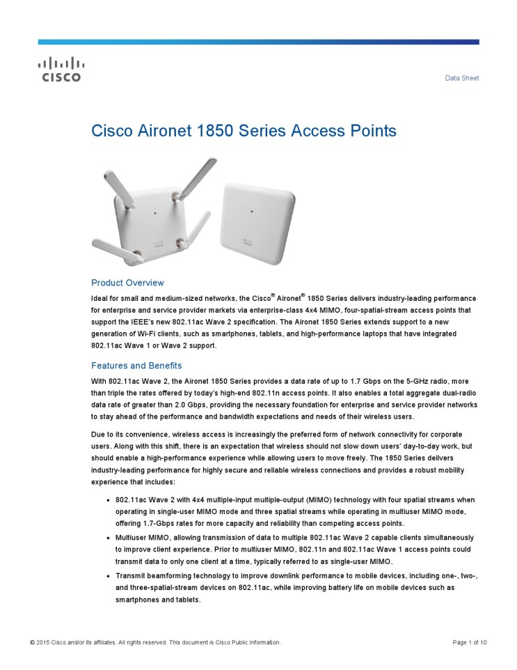 CISCO / Aironet 1850 Series Access Points (1.7Gbps 11ac Wave2) : 네이버 블로그