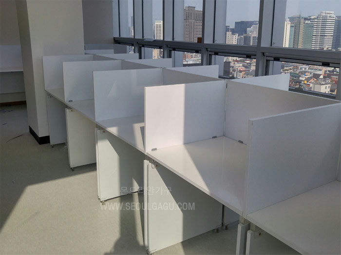 사무실파티션, 스크린파티션, 화이트책상, 친환경책상, 사무실책상, 몬드리안책상, 몬드리안파티션 / 강남 21석 세팅 몬드리안 ...