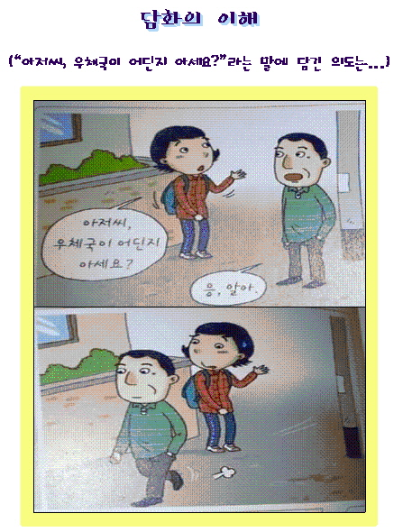 담화의 이해(“아저씨, 우체국이 어딘지 아세요?”라는 말에 담긴 의도는....) : 네이버 블로그