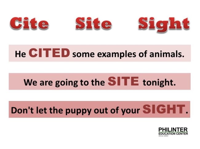 [필리핀 세부 필인터 어학원] CITE vs SITE vs SIGHT : 네이버 블로그
