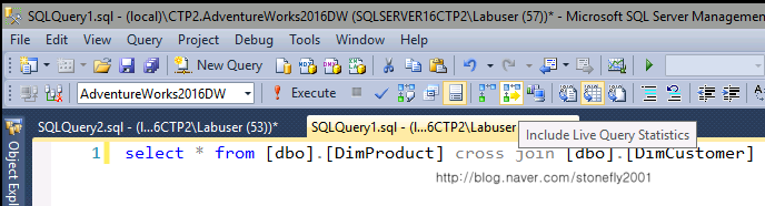 [SQL 2016] 새로운 기능 LQS(Live Query Statistics : 실시간 쿼리 통계?? ) : 네이버 블로그