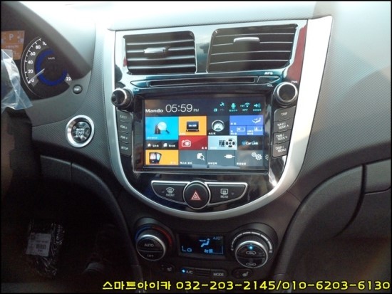 엑센트 만도MP700 트립일체형 매립 모습(자동차썬팅 블랙박스장착 네비게이션매립 스마트아이카) : 네이버 블로그