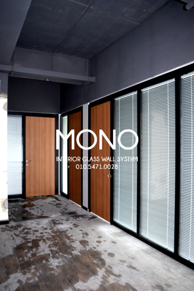 [ MONO BLOCK ] CSCEC 춘천 사무공간 MONOWALL(모노월) 블라인드 내장형 시스템칸막이 제작 및 시공 현장 ...