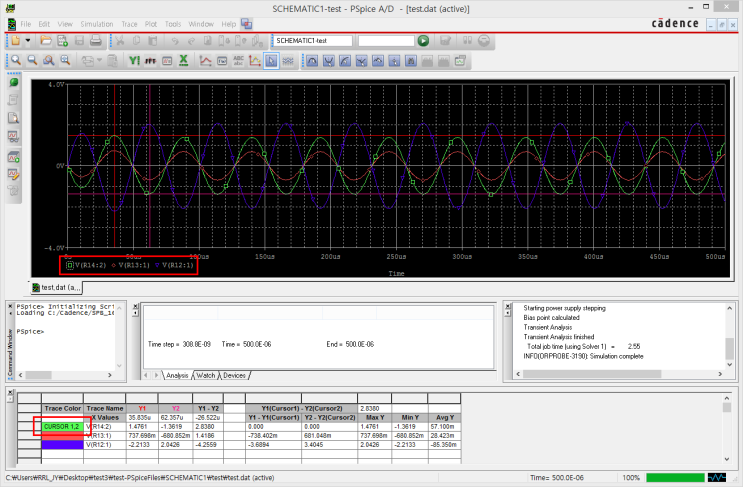 PSpice, Cursor Trace Color 변경 : 네이버 블로그