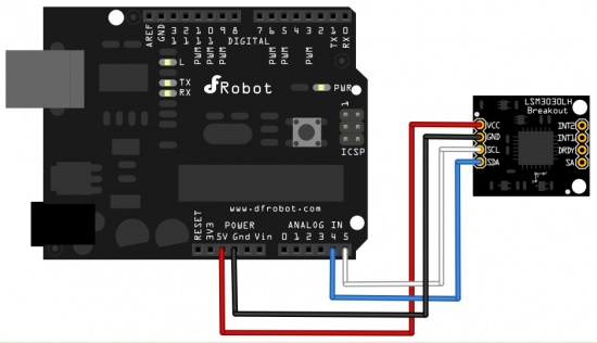 [아도이노 강좌] 기울기 보정 자기장 센서 (LSM303DLH,SEN0079) 사용해보기 : 네이버 블로그