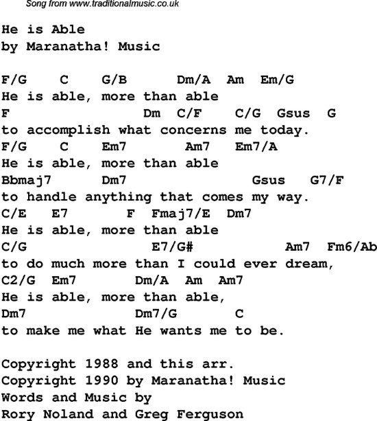가스펠 / He is able more than able / 가사 듣기 코드 : 네이버 블로그