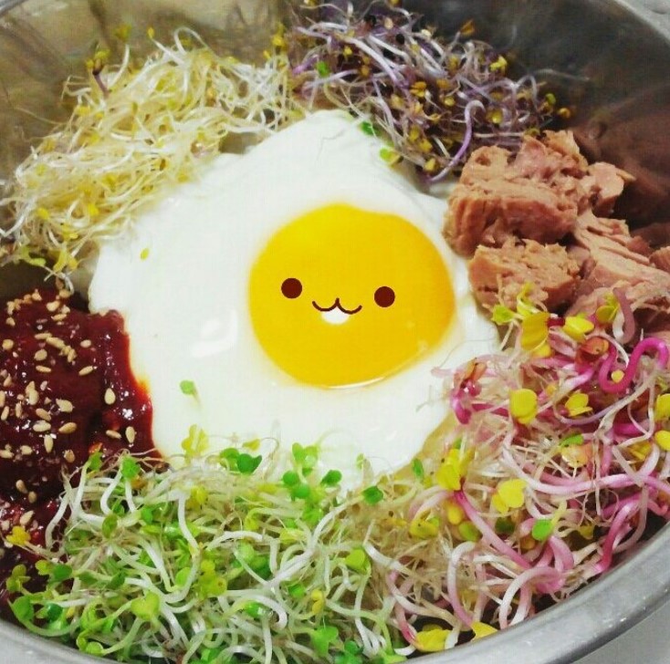 새싹참치비빔밥 노른자가 이뿨~요 !! : 네이버 블로그