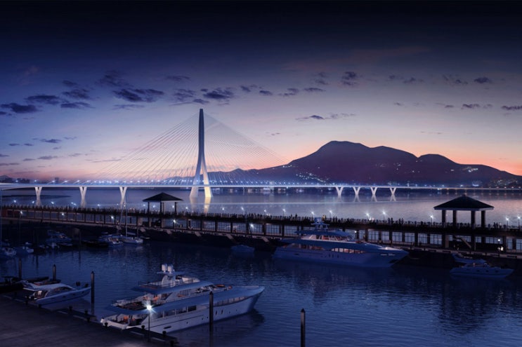 [교량 디자인] zaha hadid's danjiang bridge uses a single mast to support 920 ...