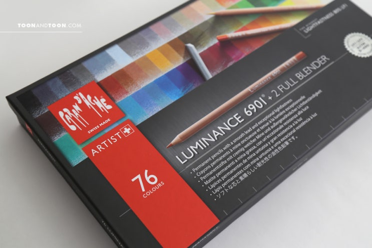 명품 중의 명품 카렌다쉬 루미넌스 6901 76색 유성색연필 세트 (Caran d'Ache Luminance 6901 76 ...