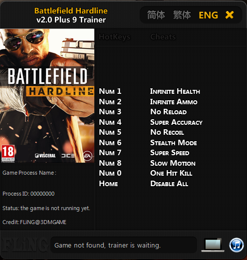 배틀필드: 하드라인 트레니너 - Battlefield: Hardline v2.0 +9 CPY ver TRAINER [FLiNG ...