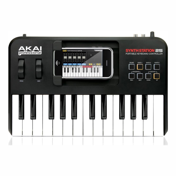 AKAI SYNTH STATION 25 [아카이 신스 스테이션 25]과 MUSIC STUDIO 앱 / 아이폰 아이팟 연결 키보드 ...