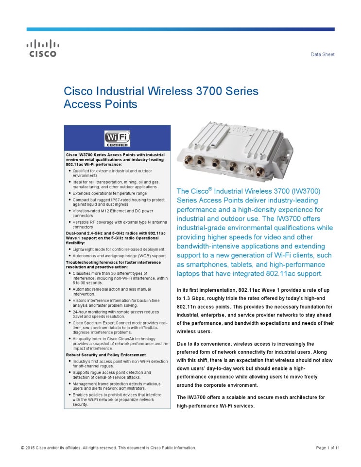 CISCO / Industrial Wireless 3700 Series (산업용 AP) : 네이버 블로그
