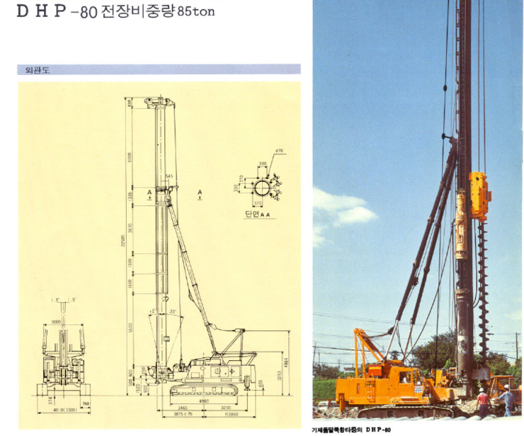 항타기 DHP80 제원표 : 네이버 블로그