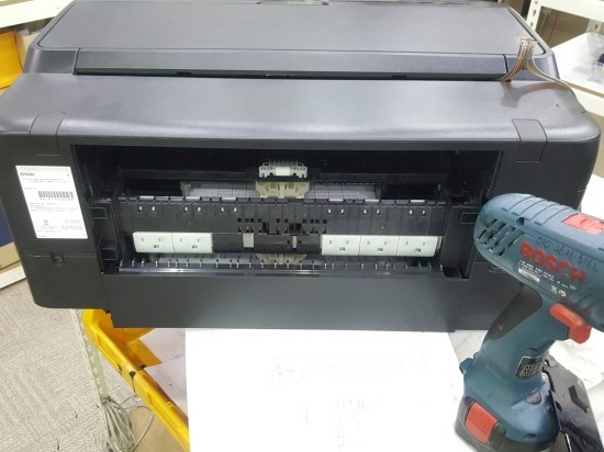 [엡손 프린터 수리] Epson WF 7011 7511 폐잉크가 넘쳐서 흘러내림 무한 잉크 공급기 재설치 AS 수원 권선동 ...