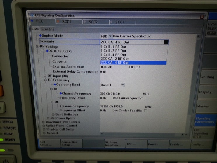 CMW500 LTE CA(Carrier Aggregation) HW & SW configuration : 네이버 블로그
