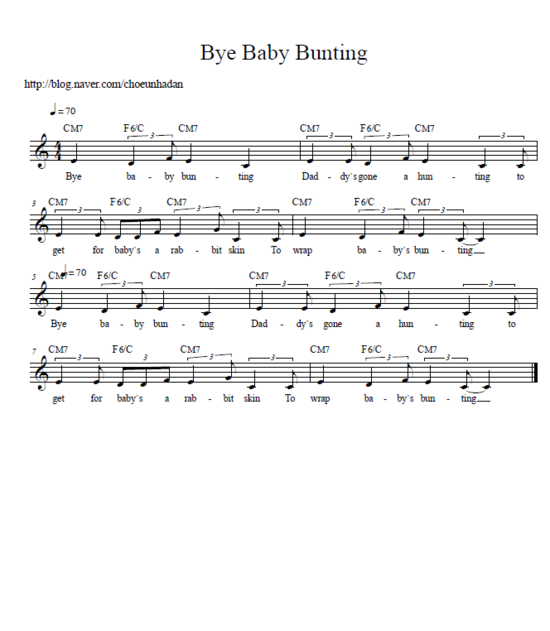 코드악보,가사★☆Bye Baby Bunting : 네이버 블로그