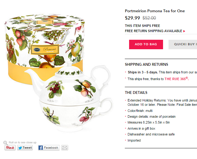 포트메리온 포모나 티세트 포트 외 Portmeirion Pomona Tea for One : 네이버 블로그